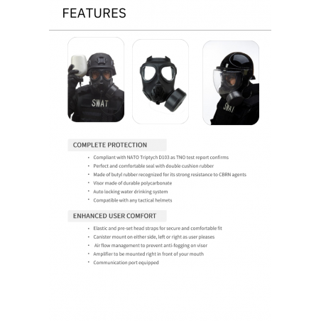 Genuine South Korean K3 NATO CBRN Reusable Full Face Gas Mask ...