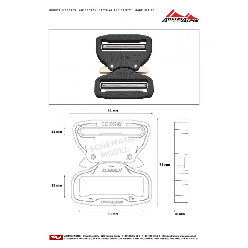 COBRA ProStyle 2" Quick Release Dual Adjustable Belt Buckle