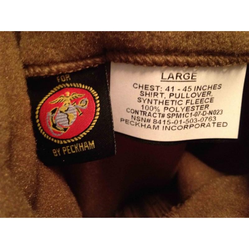 Polartec USMC Military Half-Zip Pullover Fleece Jacket